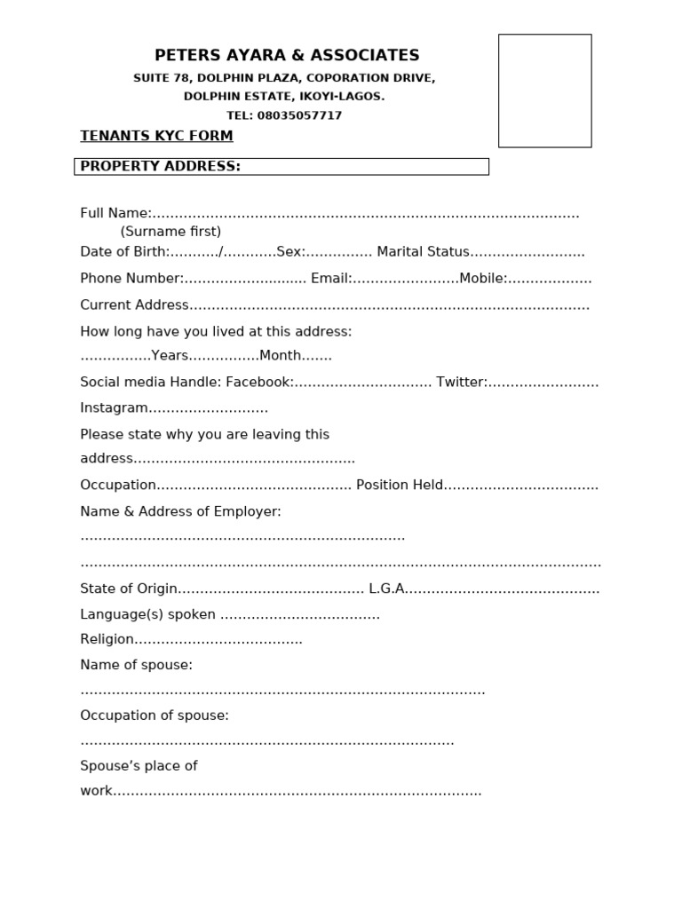 New Tenanacy Form | PDF