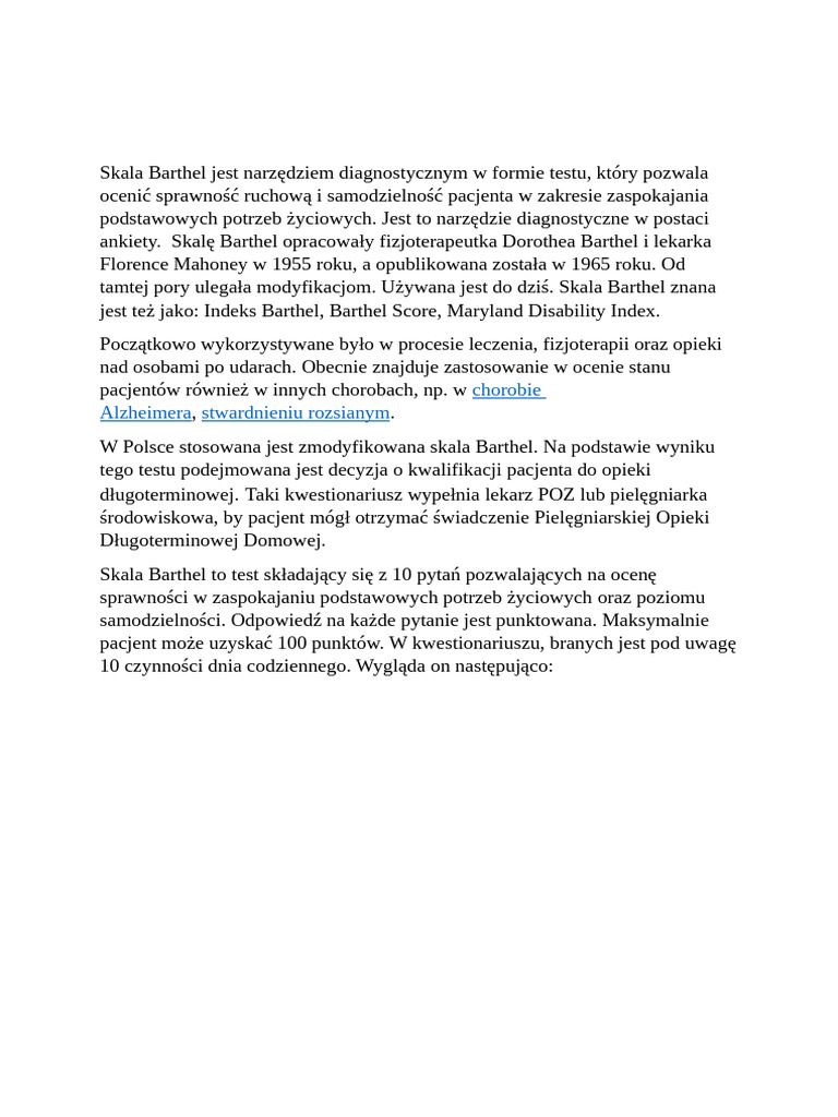 Skala Barthel | PDF