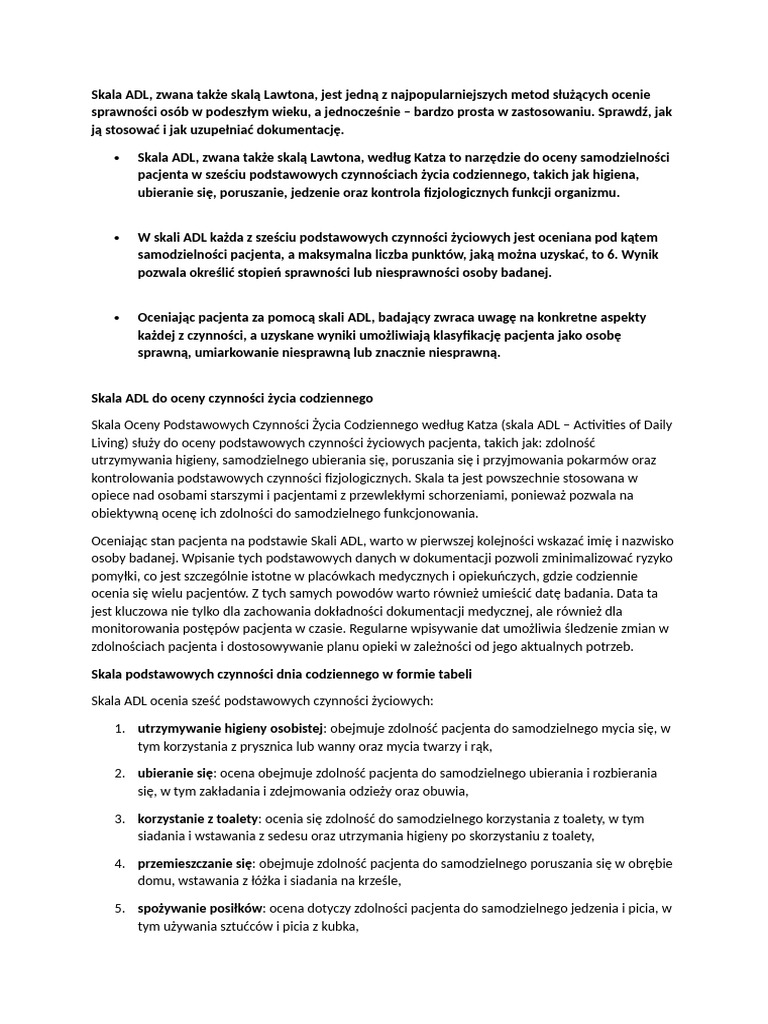 Skala ADL | PDF