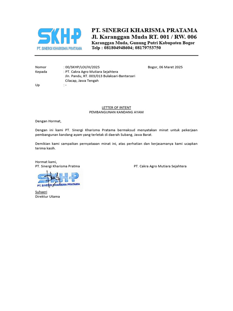 Surat LOI | PDF