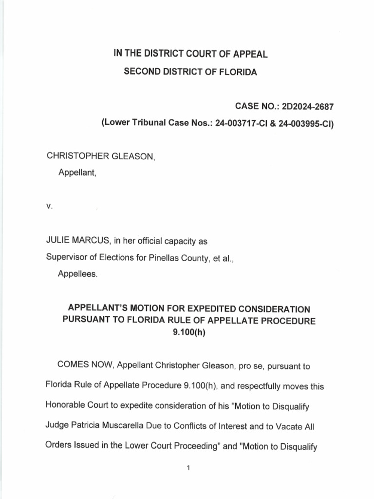 2D2024 - 2687 Appellants Motion For Expedited Consideration Pursuant To ...