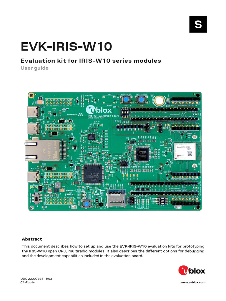 EVK IRIS W1 UserGuide UBX 23007837-3388251 | PDF | Booting | Usb