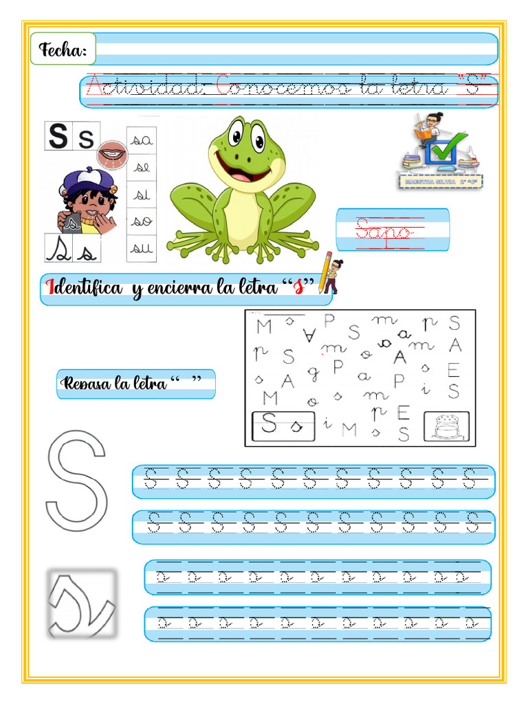 Actividades de la letra S para niños | PDF