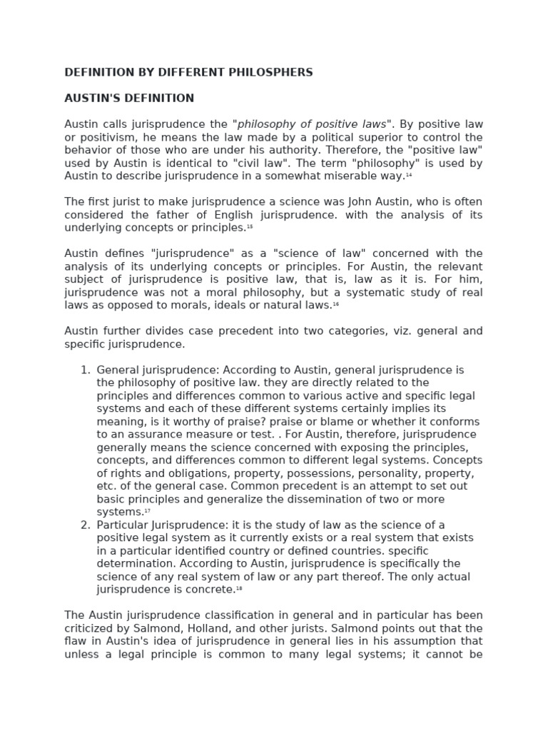 Definition by Different Philosphers | PDF | Jurisprudence | Science