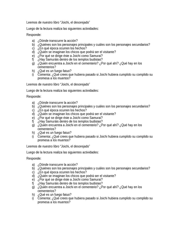 Resumen de "Joichi, el desorejado" | PDF