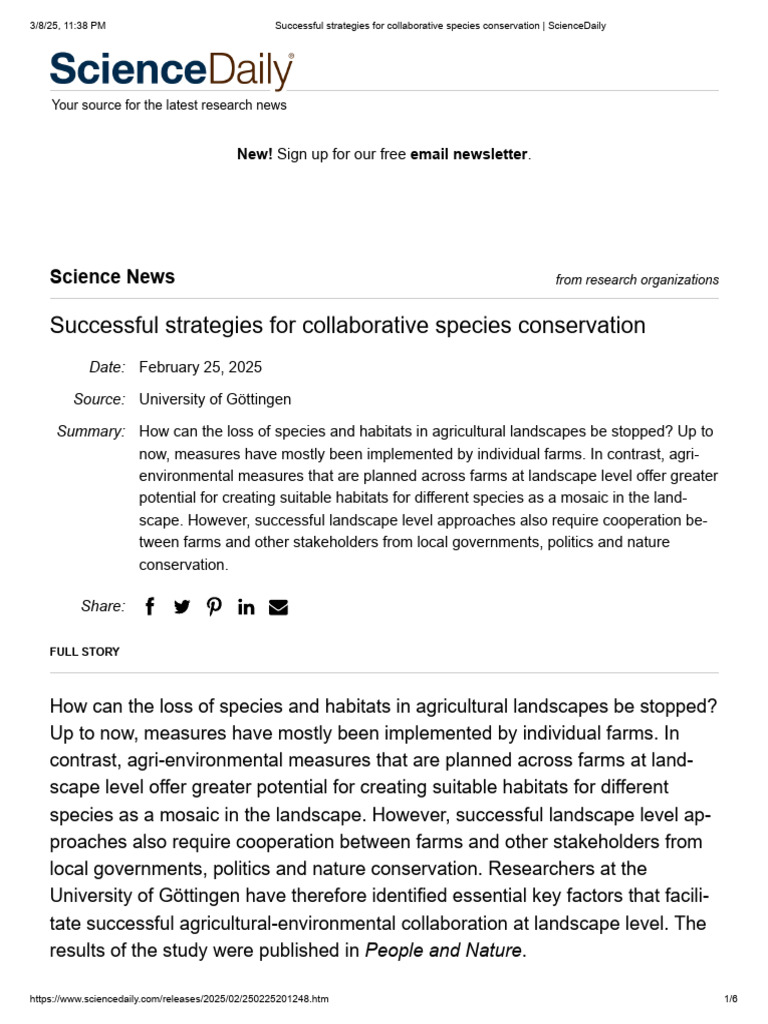 Collaborative Strategies for Species Conservation | PDF | Conservation ...