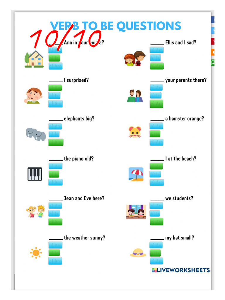 Verb To Be Questions Activity For School | PDF
