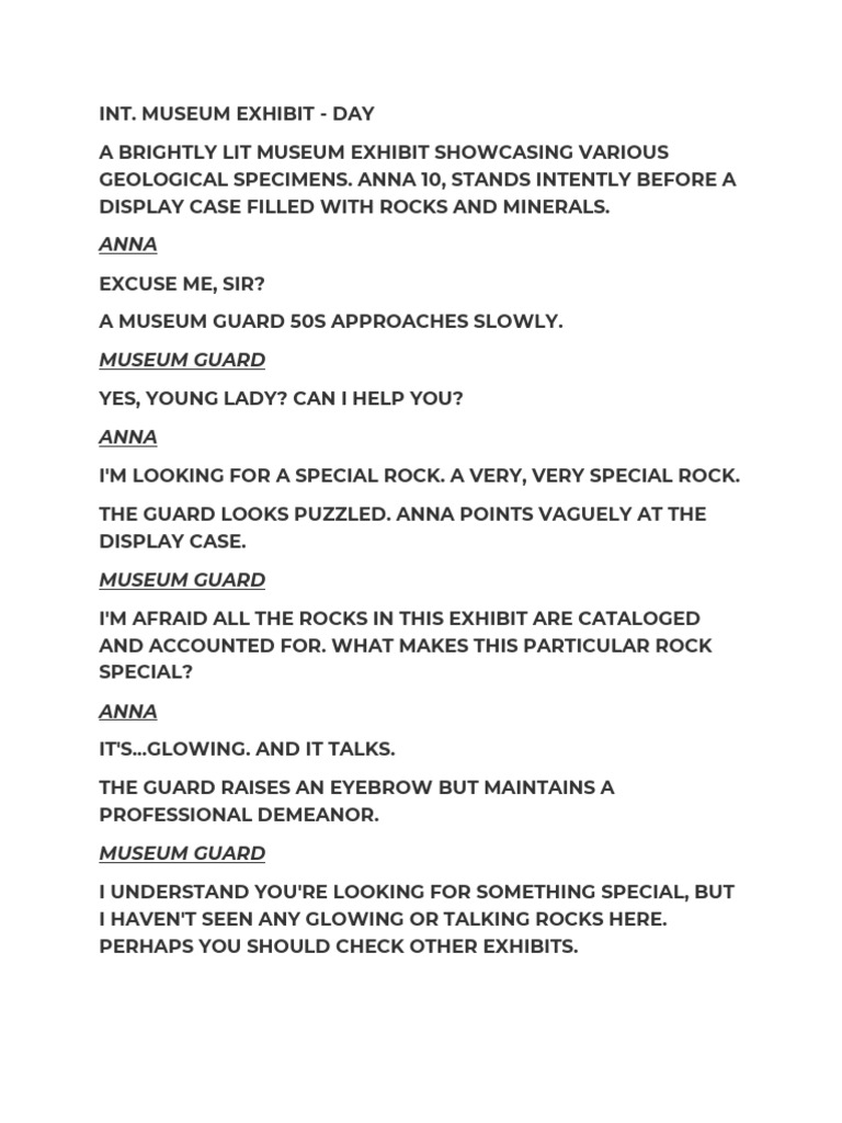 A Script For A Play About Finding A Rock (This Is Scene 1) | PDF