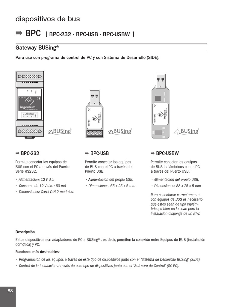 BPC Datasheet - Es | PDF | USB | Ciencias de la Computación