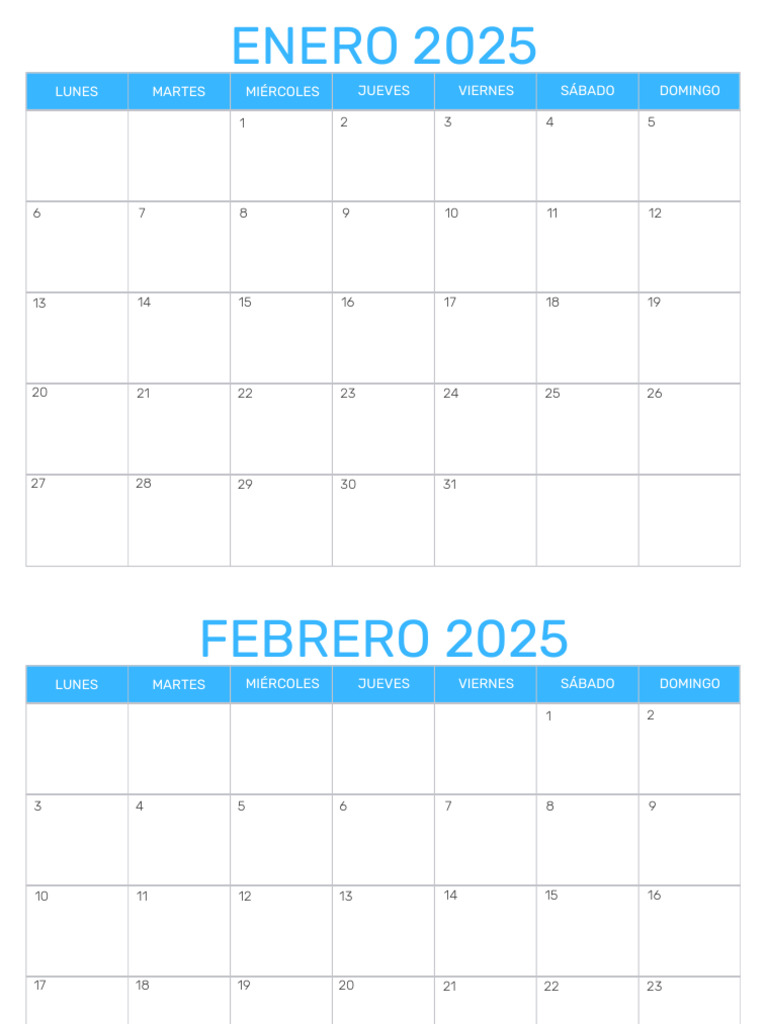 Calendario 2025: Fechas Clave Mensuales | PDF