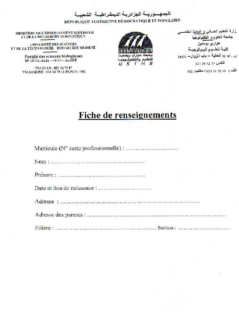 Fiche de Renseignement-3 | PDF