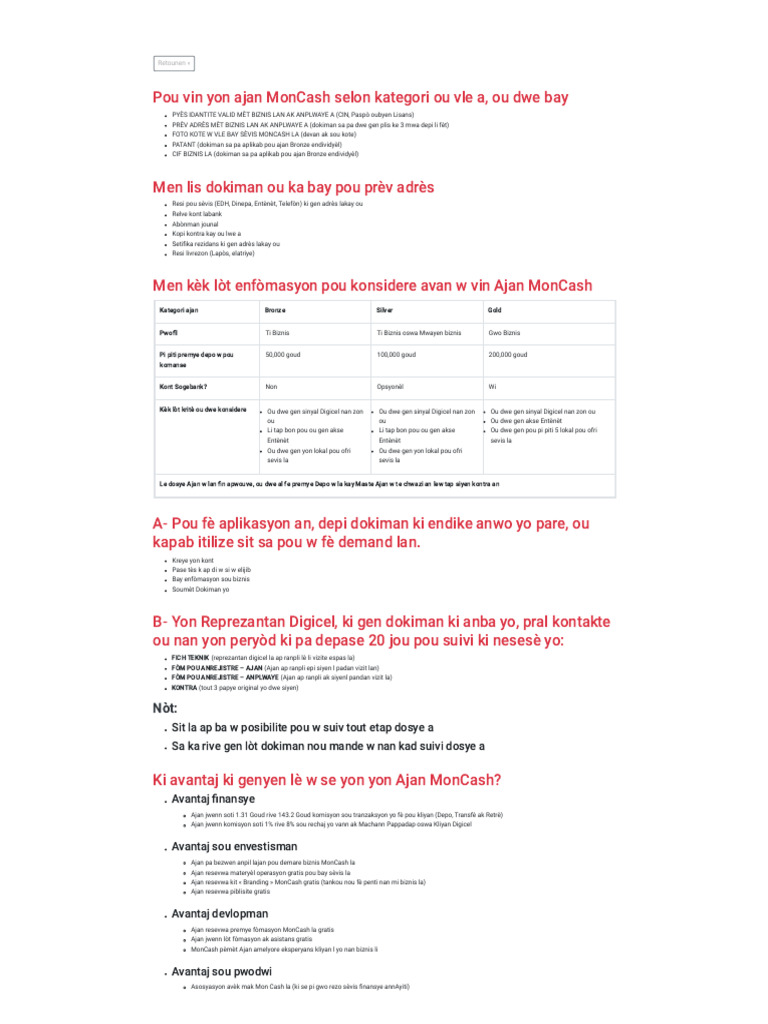 MonCashAAPP - MonCash Agent Application Processing Portal | PDF