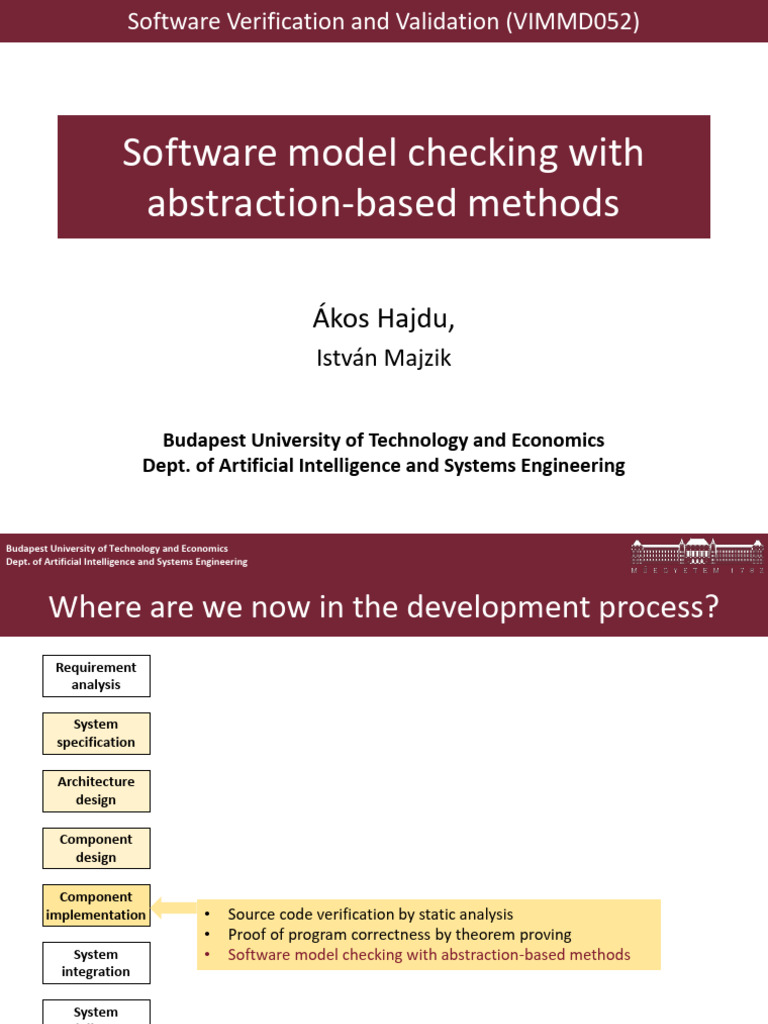 SWVV L15b Software Model Checking Using Abstraction | PDF | Formal Verification | Pointer ...