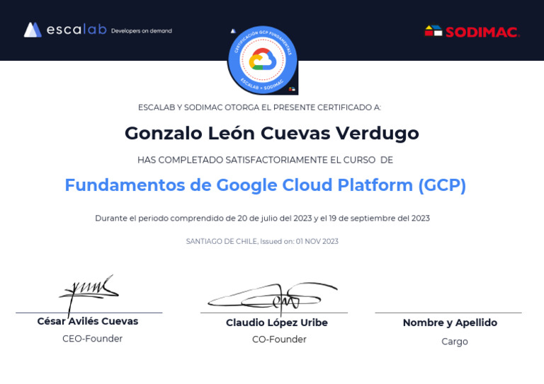 Fundamentos de Google Cloud Platform GCP Badge20231108-45-Aqlamm | PDF