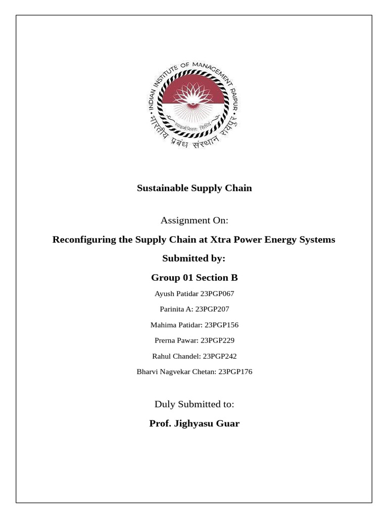 SSC_Group01_B_XtraPower | PDF | Supply Chain | Business Process