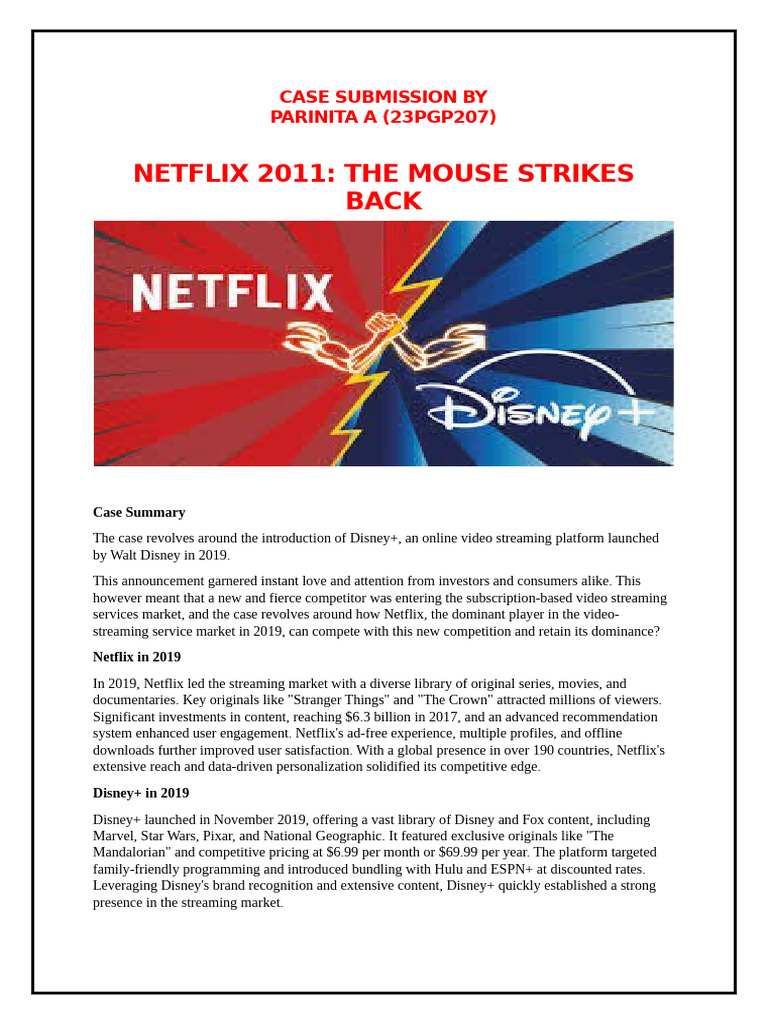 23PGP207 Netflix2011 The Mouse Strikes Back | PDF | Netflix | Hulu