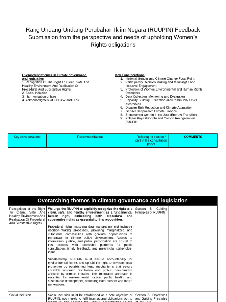 Draft Submission Ruupin 151124 | PDF | Climate Resilience | Governance
