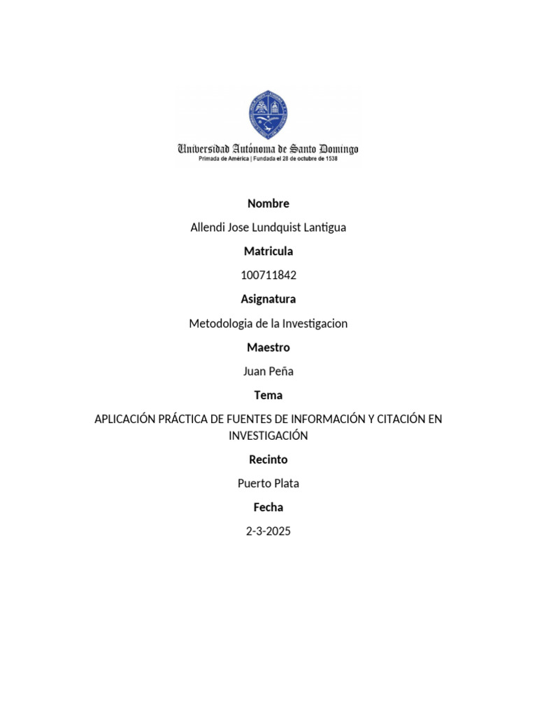 Aplicación Práctica de Fuentes de Información y Citación en ...