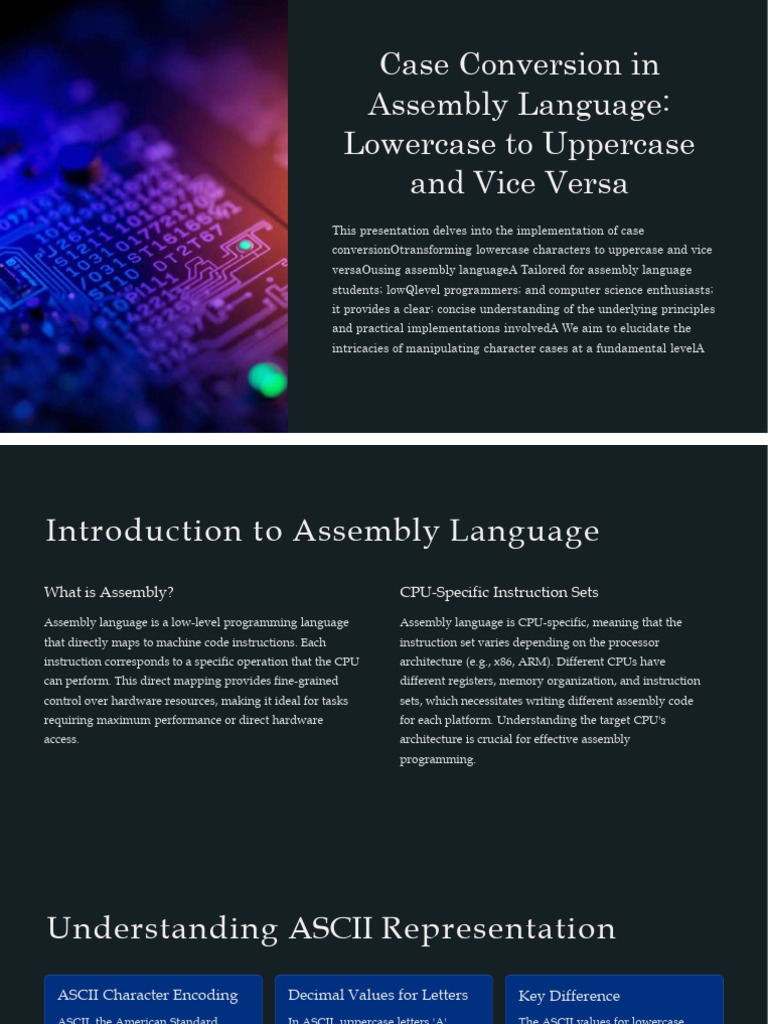 Case Conversion in Assembly Language Lowercase To Uppercase and Vice Versa | PDF | Assembly ...