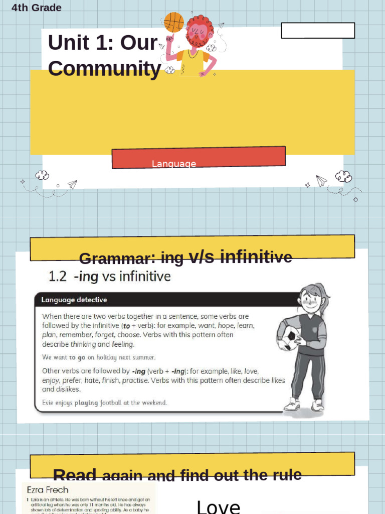 Unit 1 Lesson Infinitive V-S ING | PDF