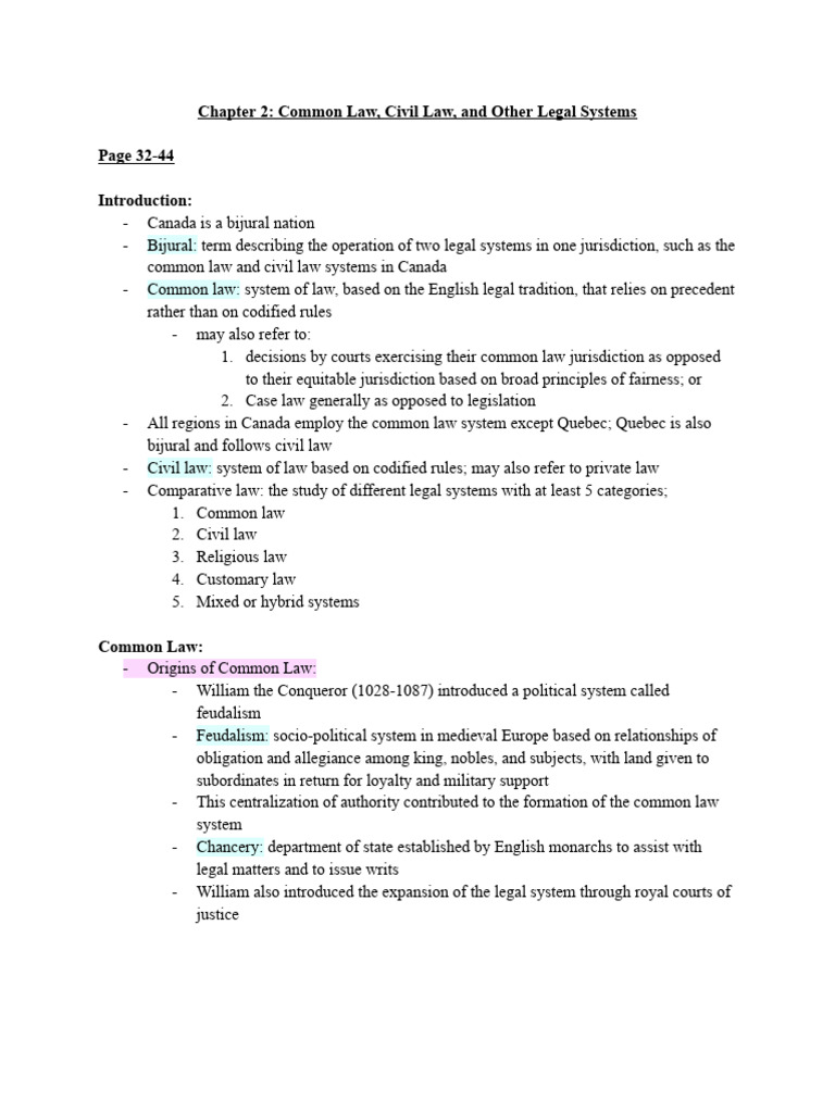 Chapter 2 - Common Law, Civil Law, and Other Legal Systems | PDF | Precedent | Equity (Law)