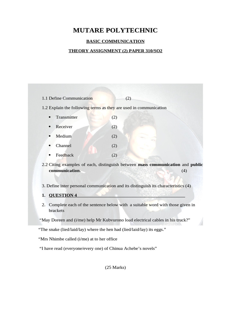 Communication Assignment | PDF