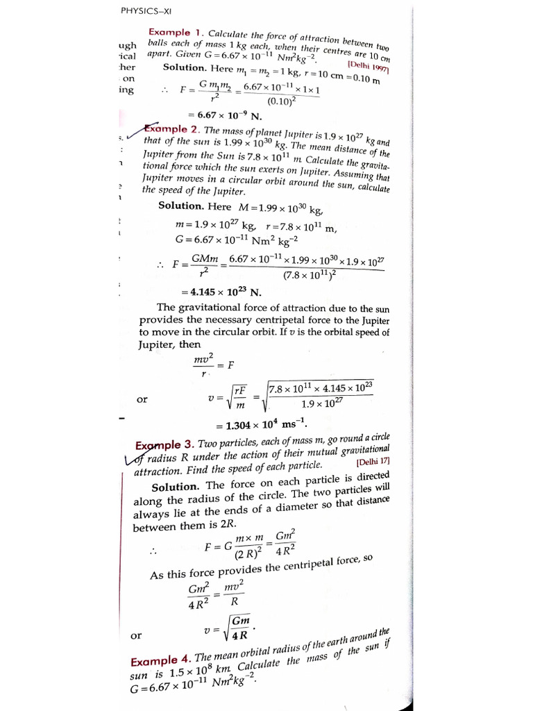 gravity sl arora pt 1 | PDF