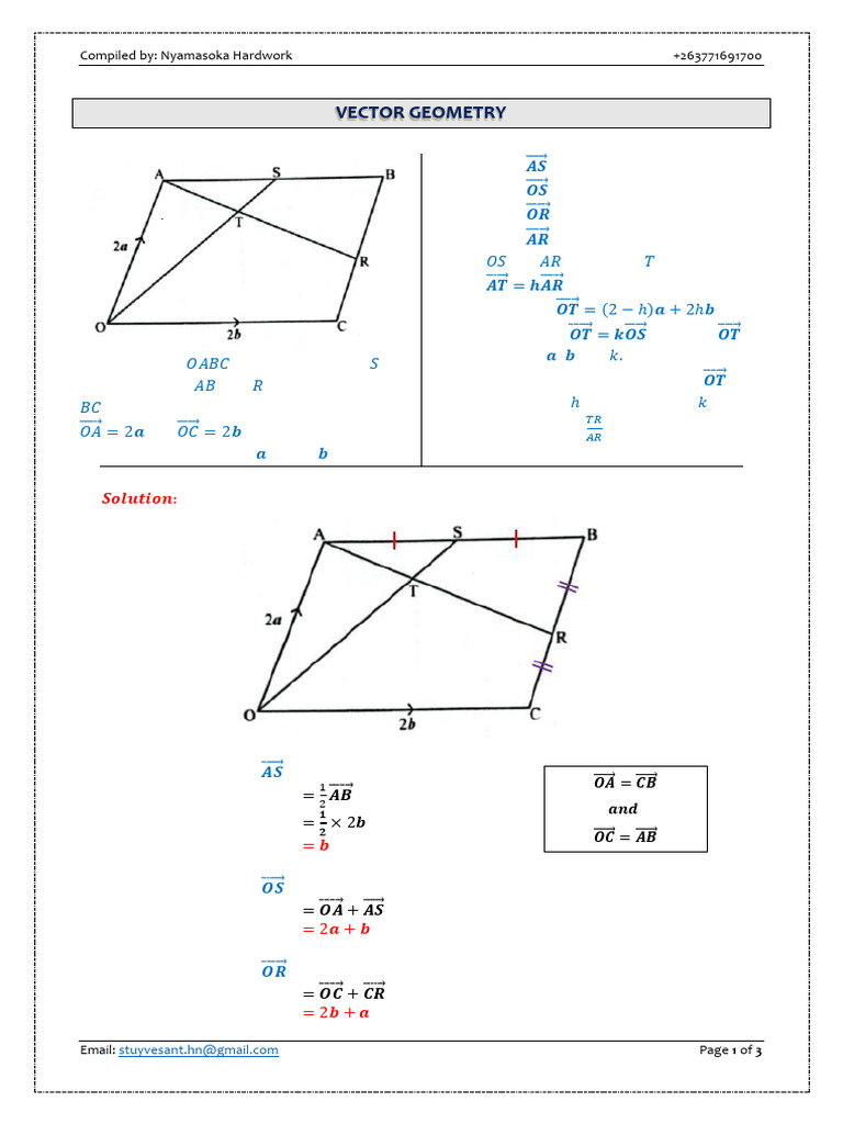 4004 2 J2024 Q10 Vector Geometry | PDF | Geometry | Euclidean Geometry