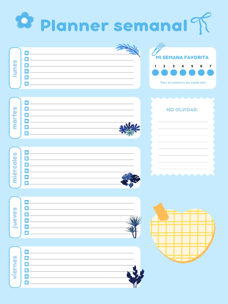 Planner Semanal Organización Morado PDF | PDF