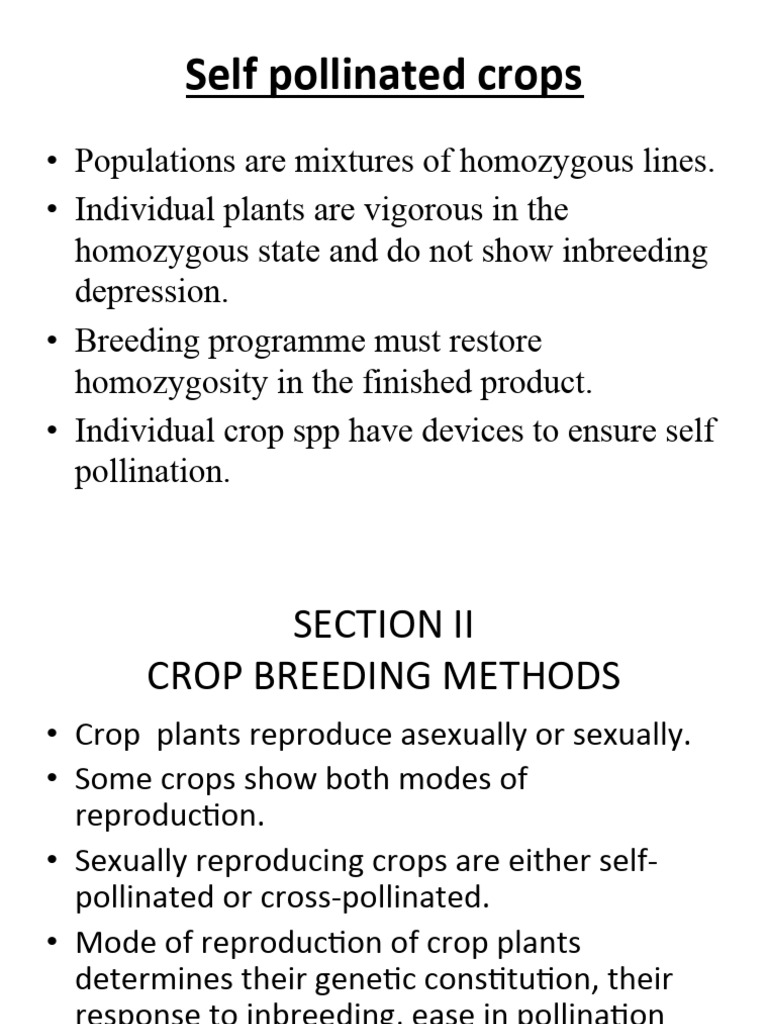Pureline, Mass Selection, Pedigree, Bulk, Backcrosss | PDF | Plant ...