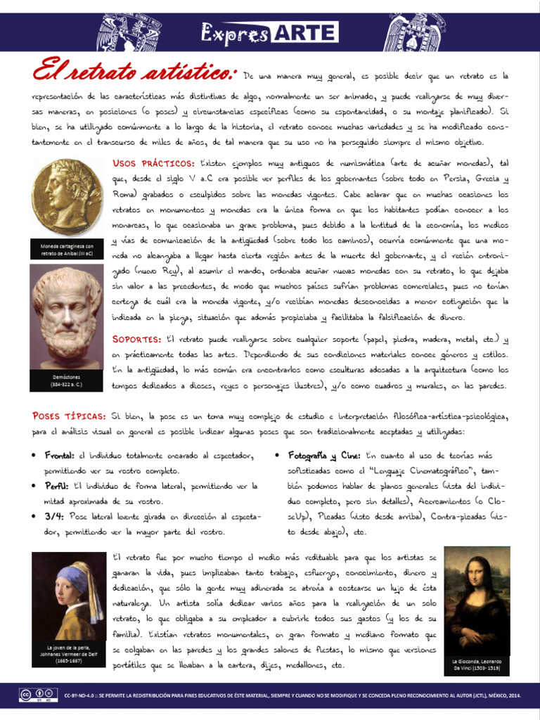 Historia y Tipos de Retratos Artísticos | PDF | Monedas | Retrato