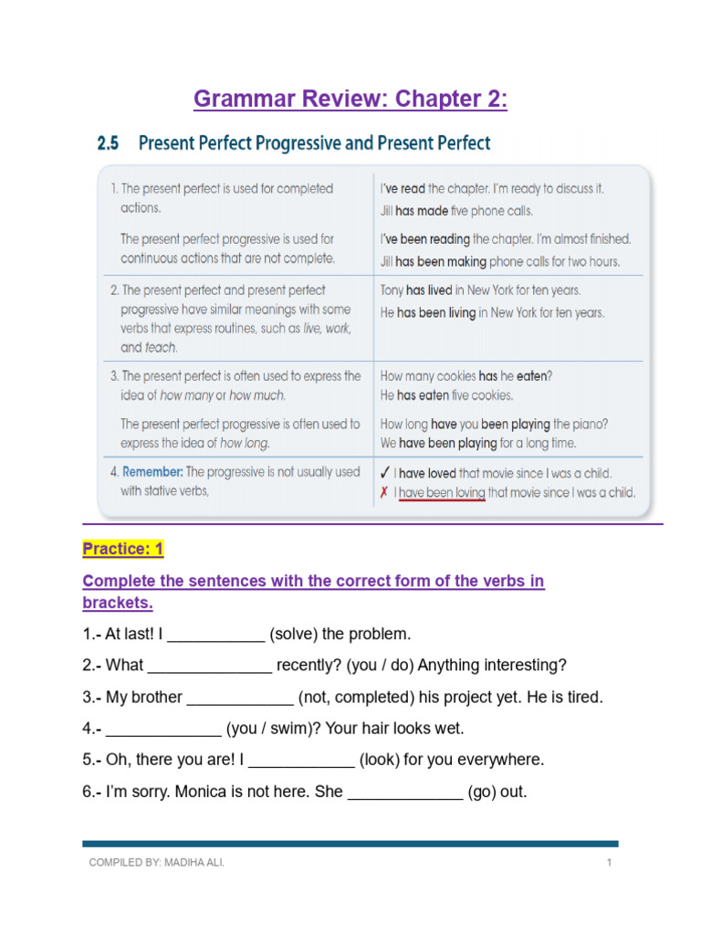 Grammar Review-Chapter-2 | PDF