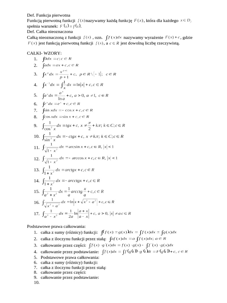 matematyka wzory | PDF