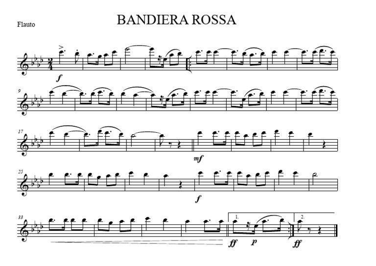 Bandiera Rossa - Flauto | PDF