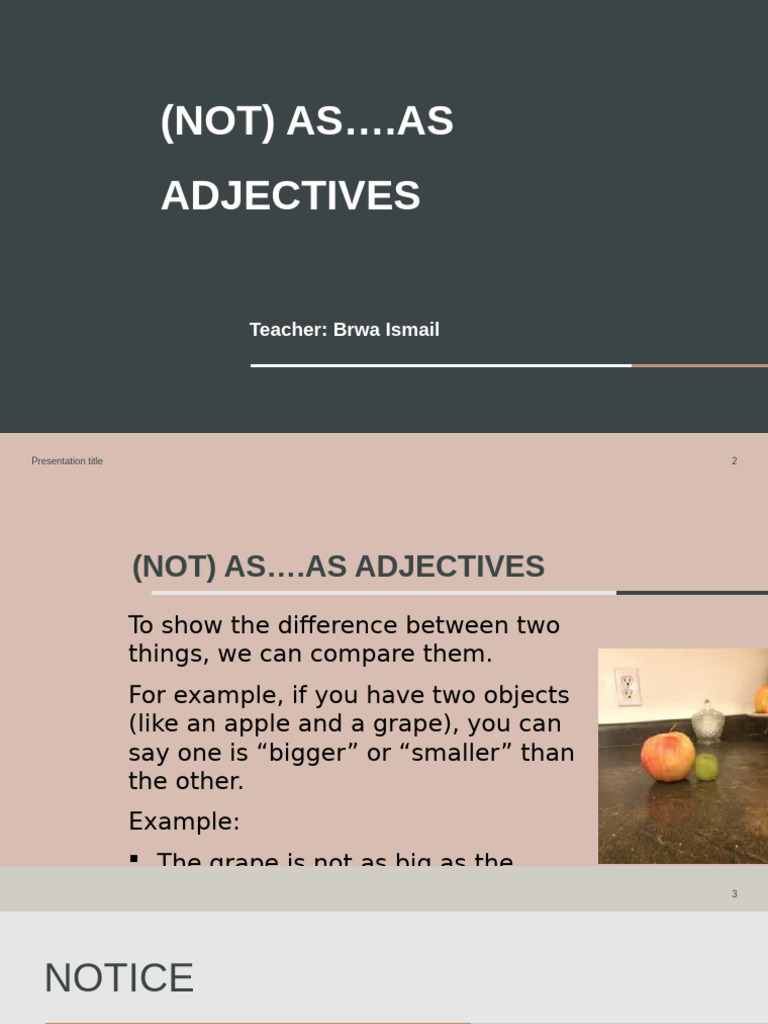 Not As As Adjectives | PDF