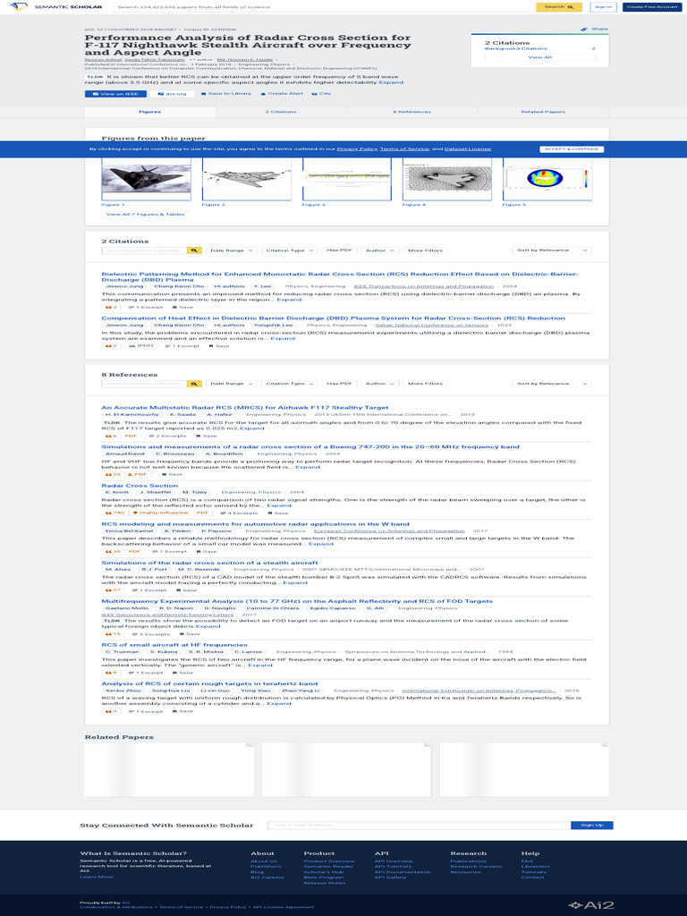 Performance Analysis of Radar Cross Section For F-117 Nighthawk Stealth ...
