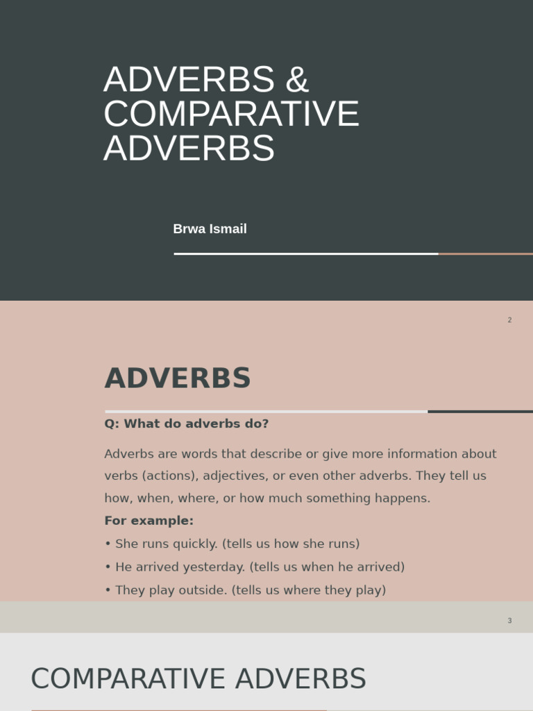 Adverbs and C Adverbs | PDF