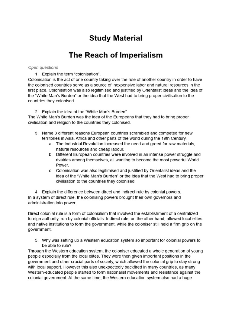 Exam Social Studies History | PDF | Colonialism | Imperialism