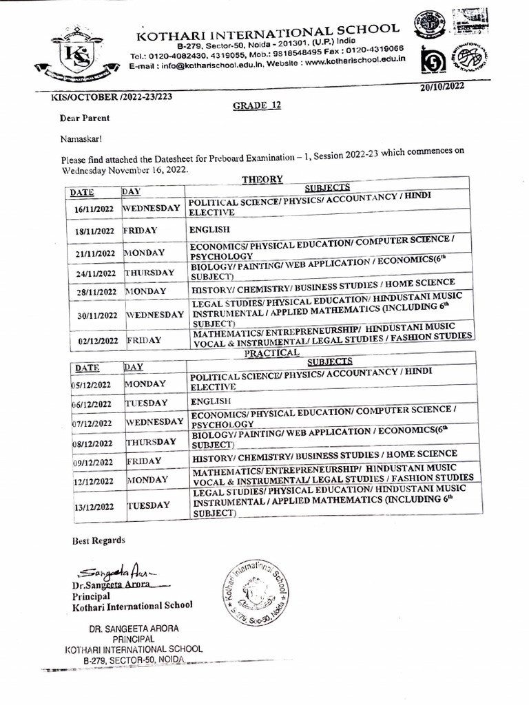 Grade 12 Pre Board 1 Examination | PDF | Electromagnetism