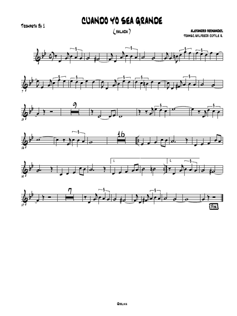 Cuando Yo Sea Grande - Trompeta BB 1 | PDF