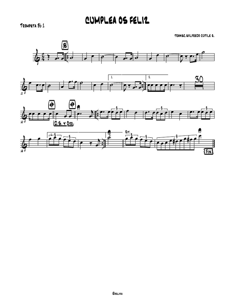 Cumplea├ os Feliz - Trompeta Bb 1 | PDF