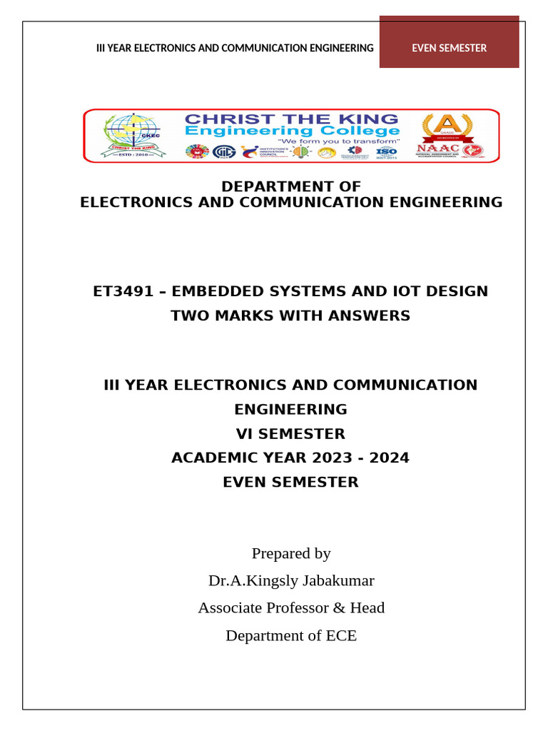 15.Two marks with answers | PDF | Central Processing Unit | Embedded System 15.Two marks with answers | PDF | Central Processing Unit | Embedded System