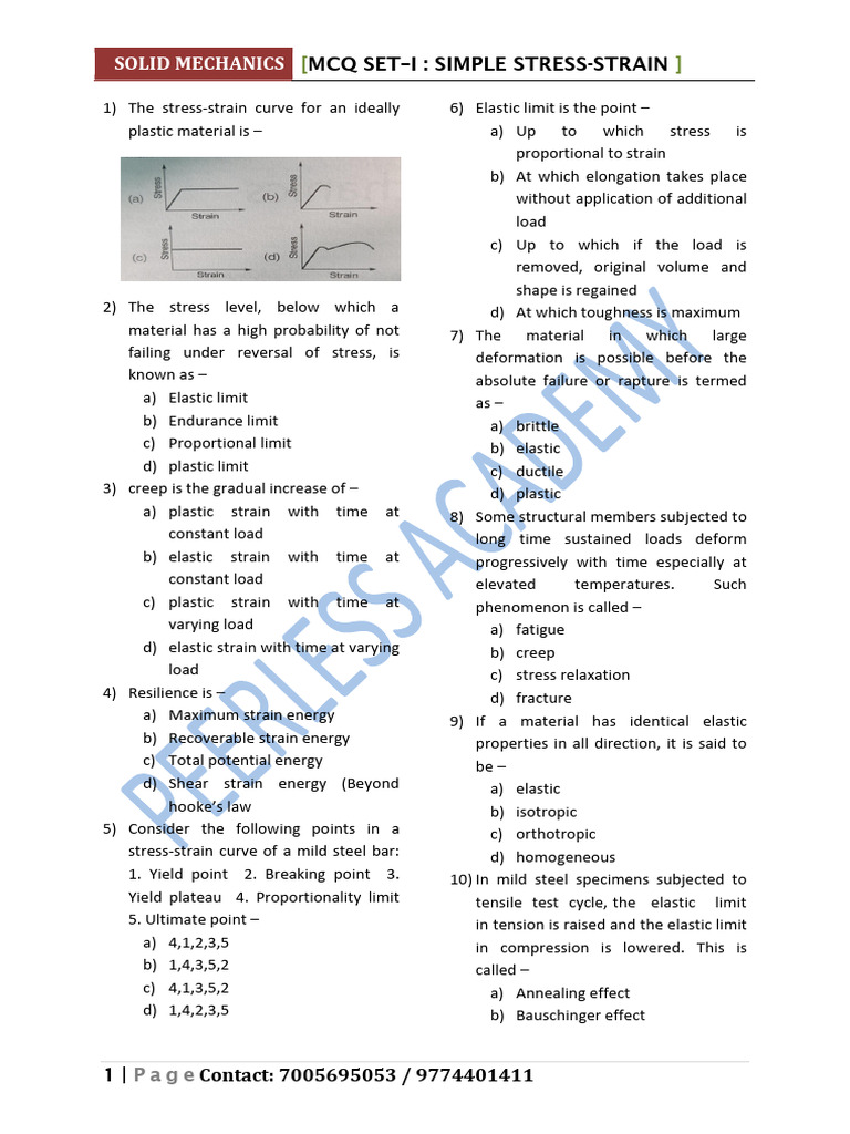 sm 1 | PDF | Deformation (Engineering) | Young's Modulus