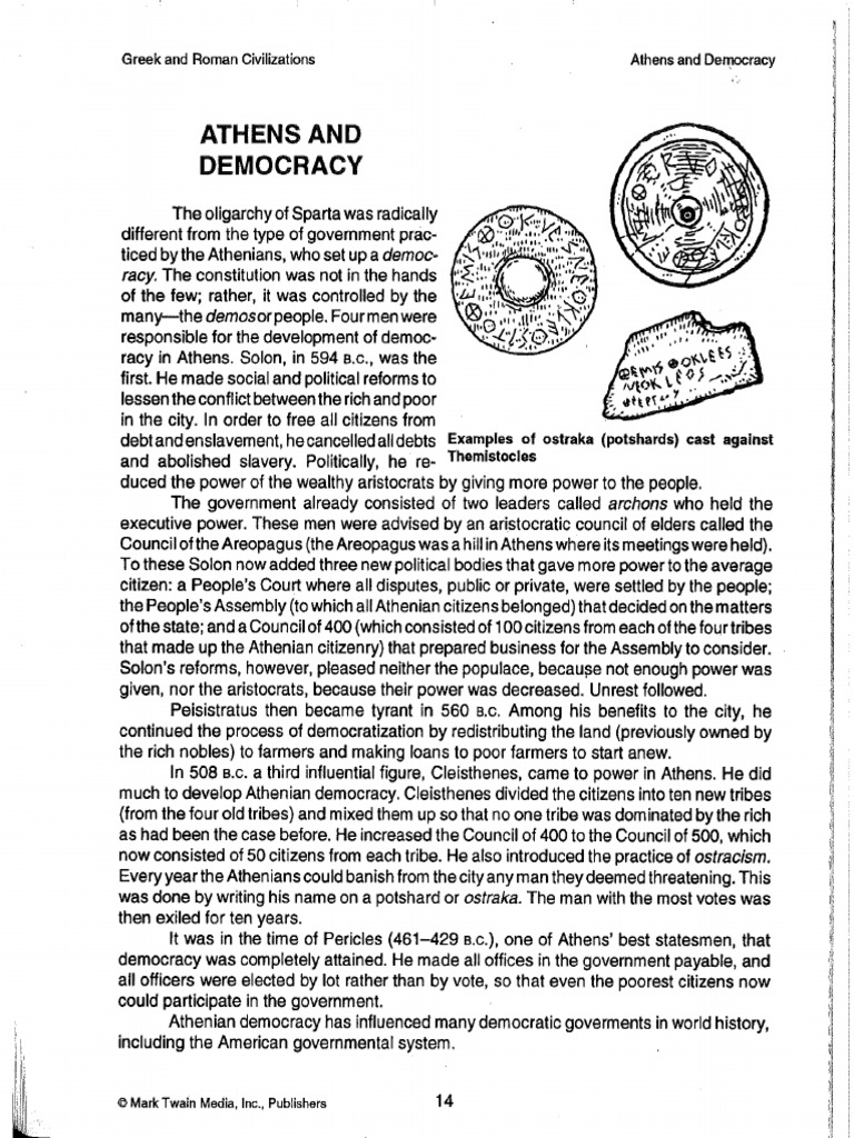 Nalani Clark - Athens and Democracy Reading Comprehension | PDF