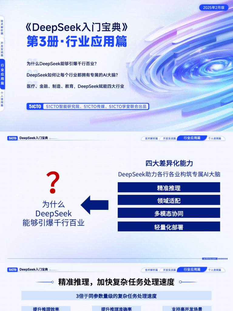 《DeepSeek入门宝典》第3册 行业应用篇（51CTO） | PDF