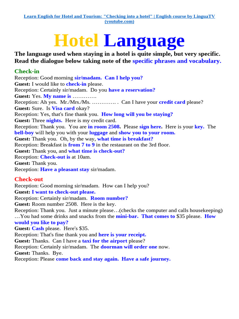 hotel-language-clt | PDF