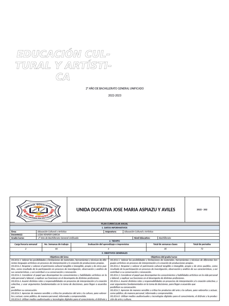 PLANIFICACION ECA 2DO Ay B | PDF | Las emociones | Conocimiento