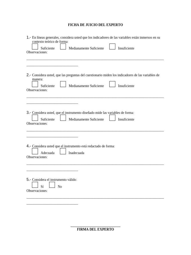 Ficha de Juicio Del Experto 2 | PDF