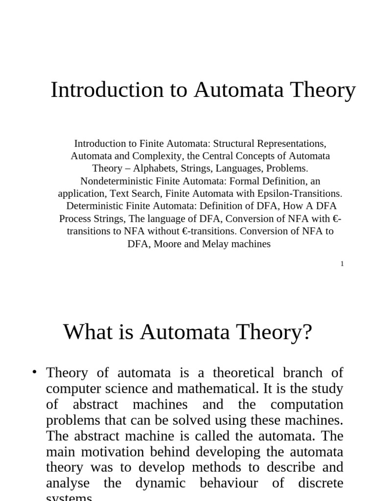 Unit-1 FiniteAutomata | PDF | Automata Theory | Computational Complexity Theory