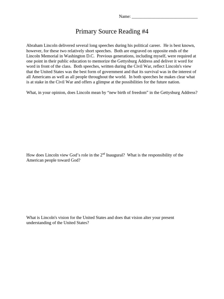 Lincoln's Short Speeches Analysis | PDF